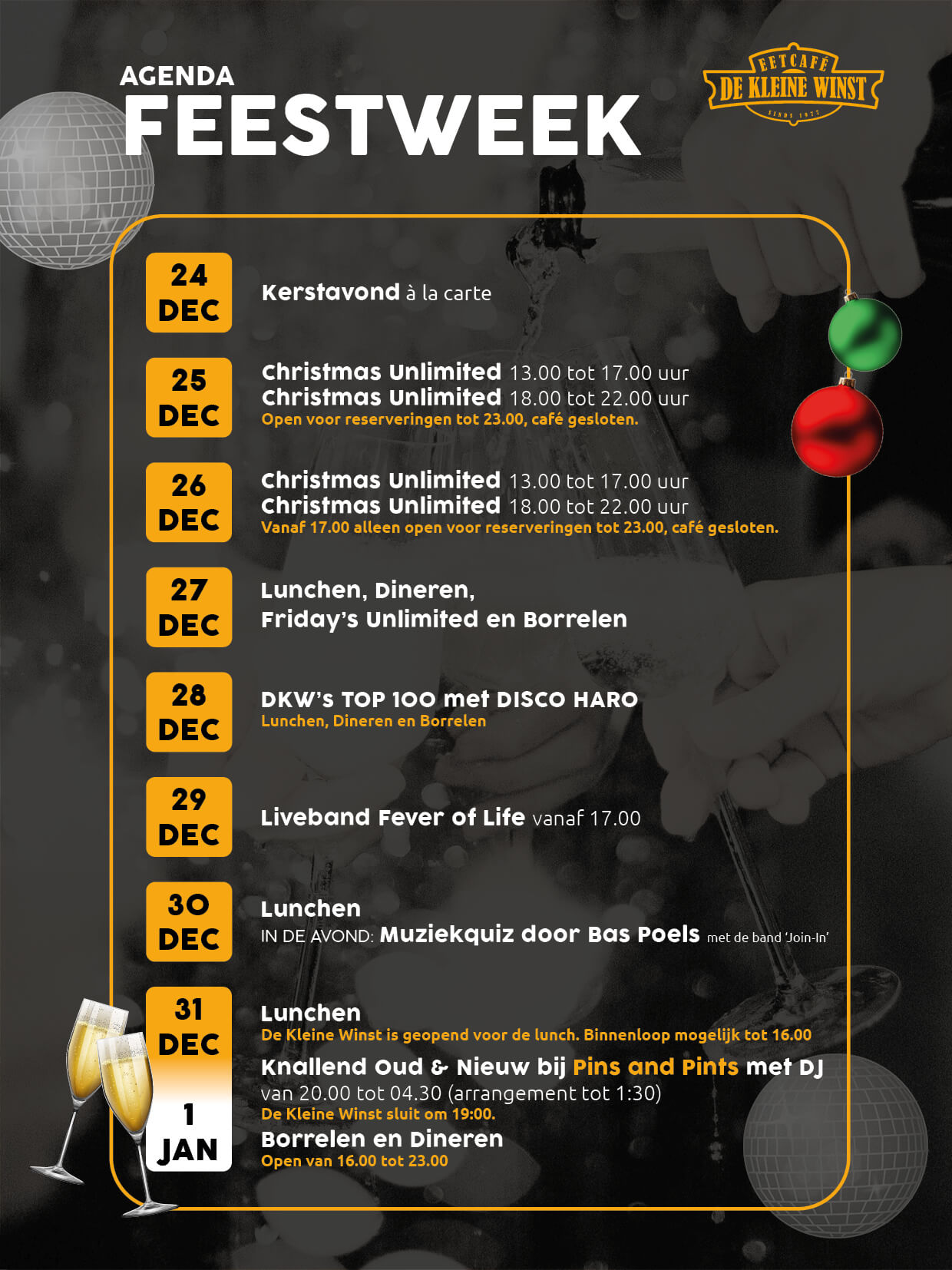 Feestweek - Eetcafé De Kleine Winst