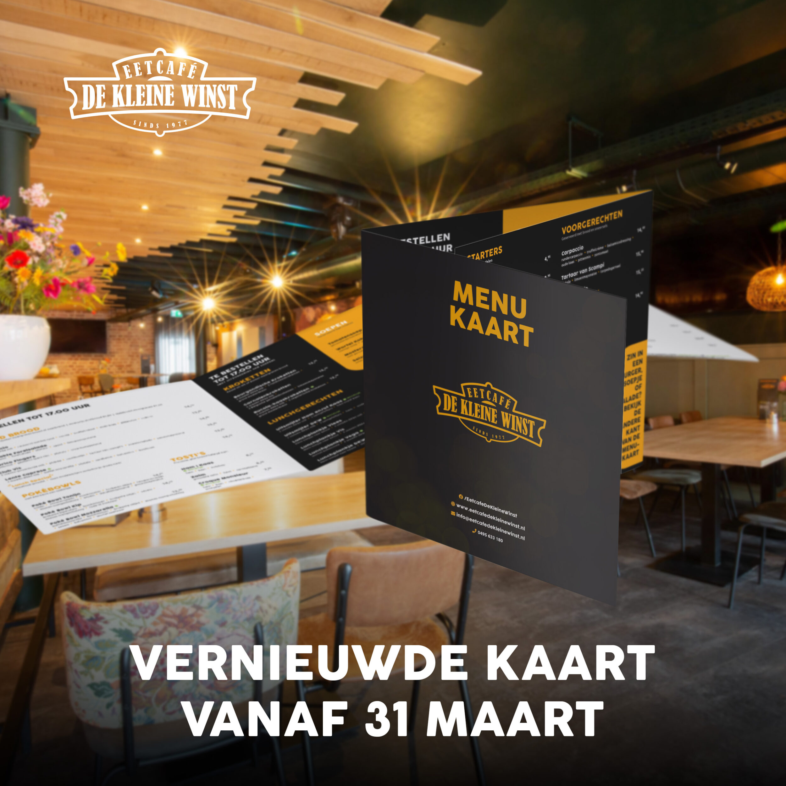 Nieuwe menukaart - Eetcafé De Kleine Winst